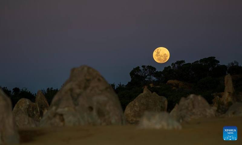 Supermoon seen at Pinnacles, West Australia - Global Times