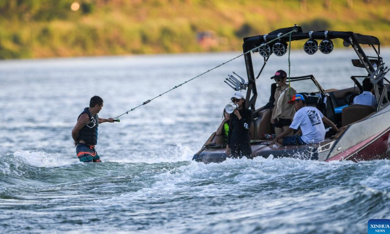 People enjoy fun and coolness of outdoor waters during summer days in ...