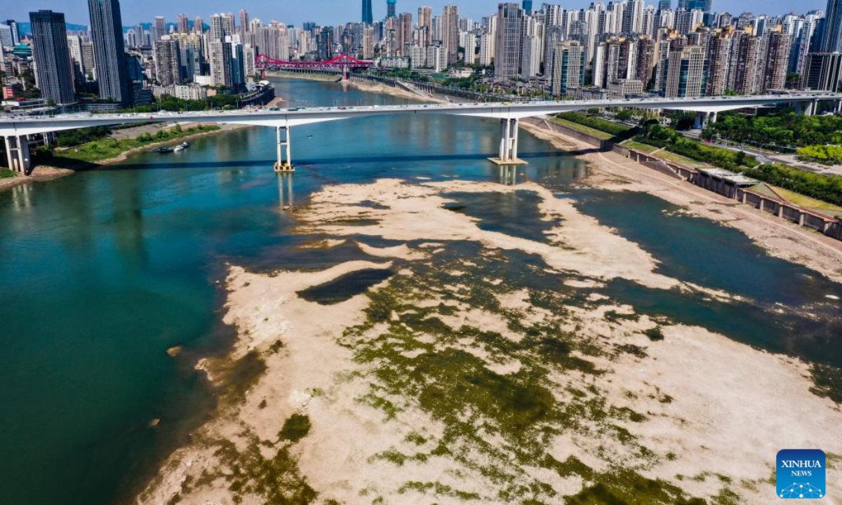 Water level of Jialing River in SW China falls significantly - Global Times