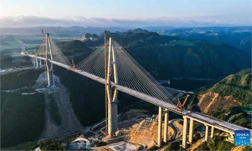 Longli River bridge joined together in SW China's Guizhou - Global Times