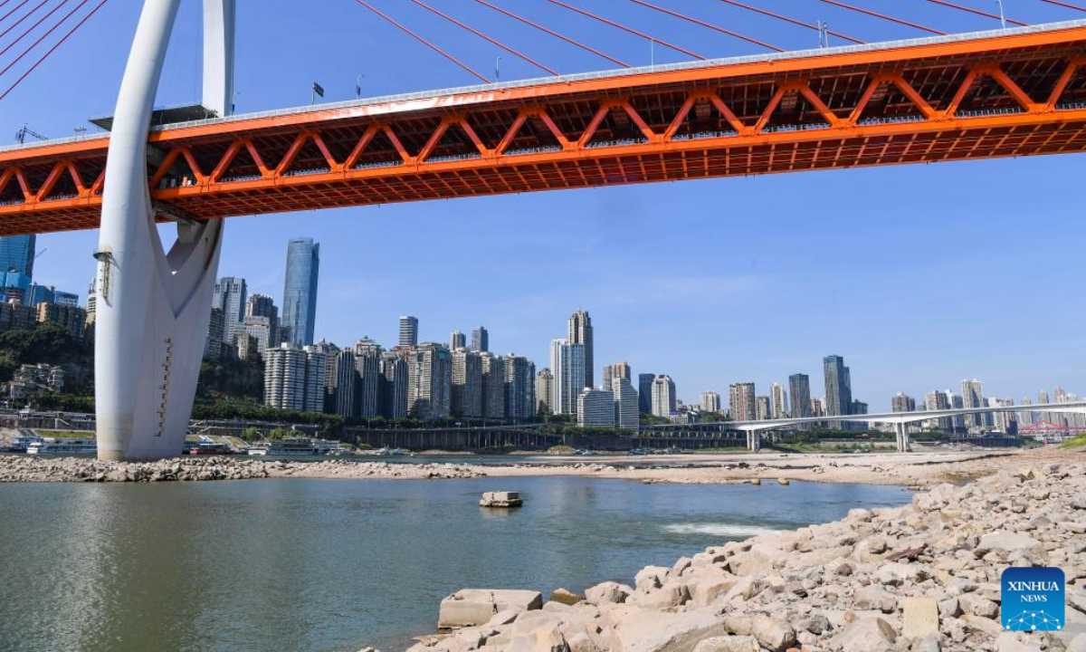 Water level of Jialing River in SW China falls significantly - Global Times