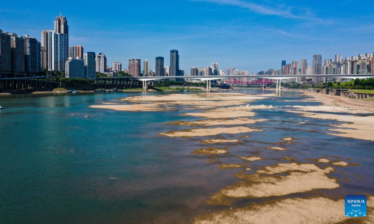 Water level of Jialing River in SW China falls significantly - Global Times