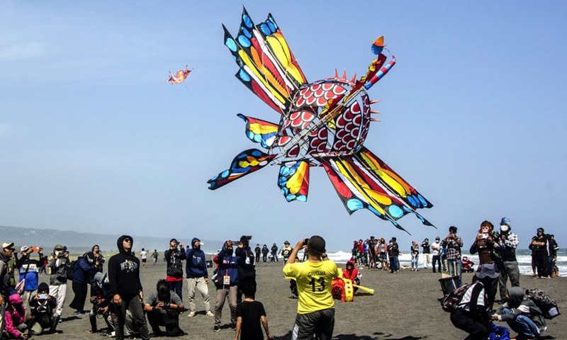 Kites light up beach sky in Indonesia - Global Times