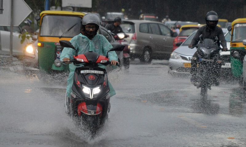 Heavy rain lashes India's Bangalore - Global Times