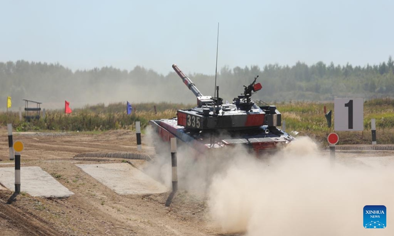 China advances to tank biathlon final in int'l army games - Global Times