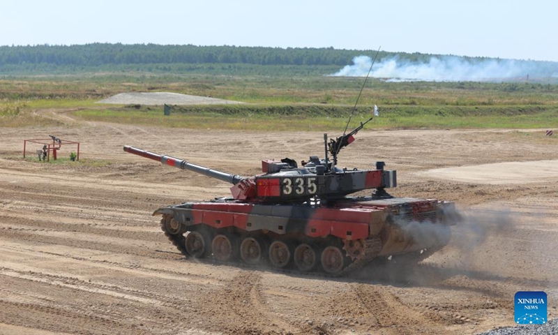 China advances to tank biathlon final in int'l army games - Global Times