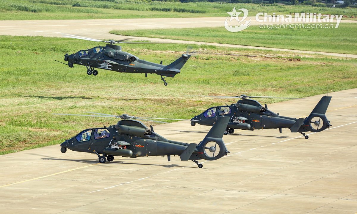 Helicopters take off in real-combat flight training exercise - Global Times