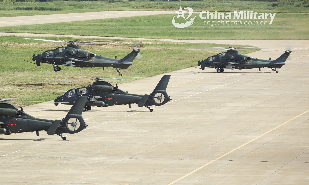 Helicopters take off in real-combat flight training exercise - Global Times