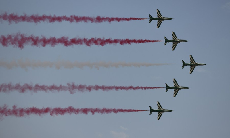 Air show displayed above Riyadh to celebrate national day - Global Times