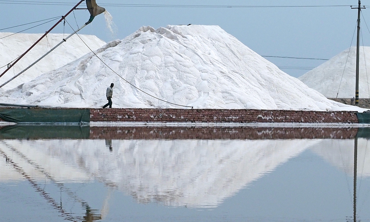 Salt harvest - Global Times