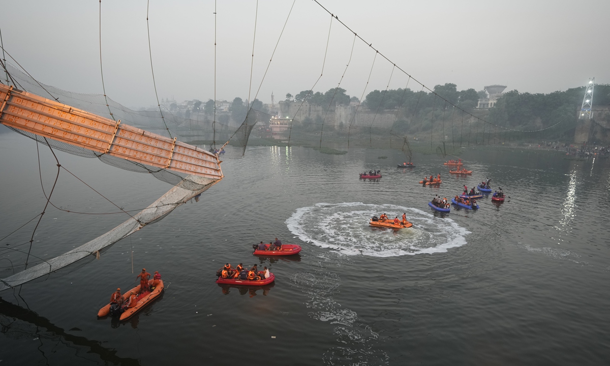 India's Gujarat observes mourning to condole deaths in bridge collapse - Global Times