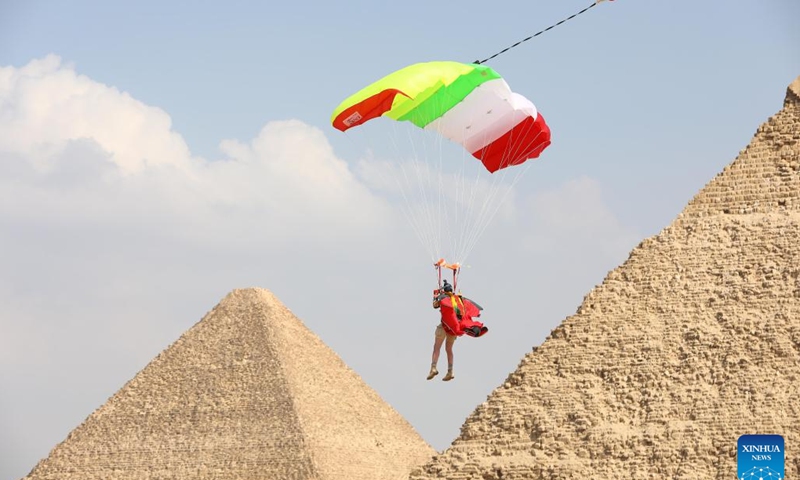 Skydiving festival "Jump Like a Pharaoh" held in Giza, Egypt - Global Times