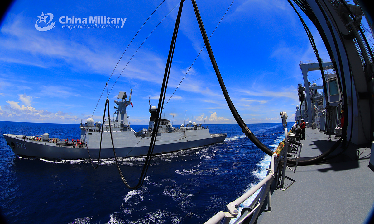 Naval flotilla conducts real combat training - Global Times