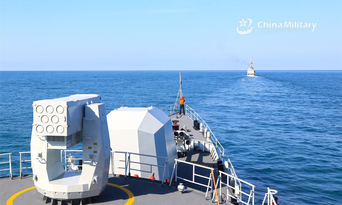 Frigate flotilla steams during maritime training - Global Times