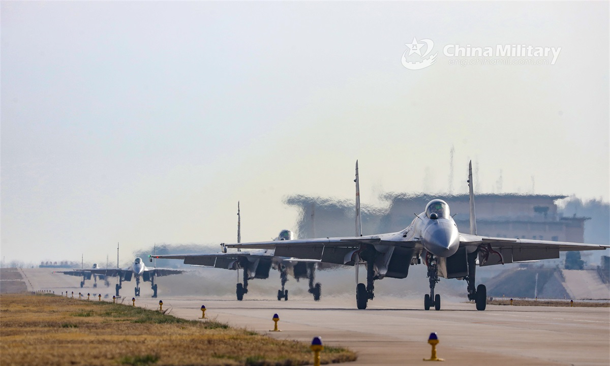 Carrier-based jets in flight training - Global Times