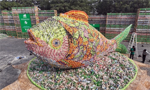 Fish-shaped installation exhibited in Bangladesh - Global Times