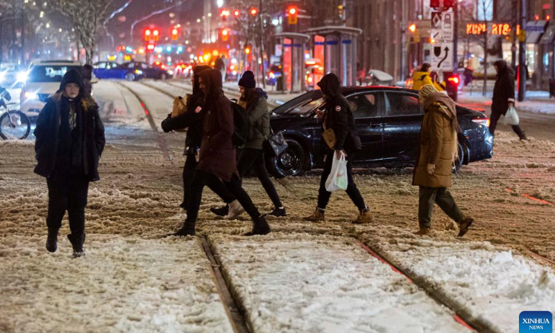 Snow hits Toronto, Canada - Global Times