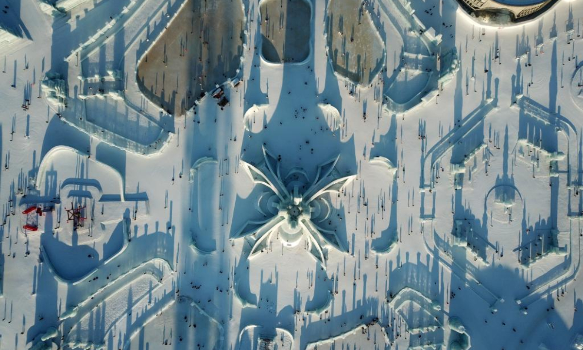 People enjoy themselves at Harbin Ice and Snow World - Global Times
