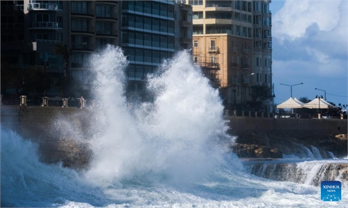 High winds, waves cause damage across Malta - Global Times