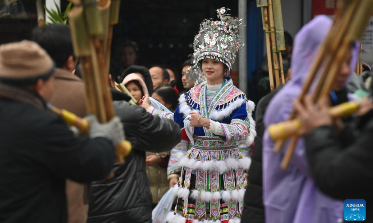 "Bainiaoyi" Lusheng festival held in south China's Guangxi - Global Times