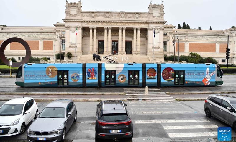 Tram featuring Year of Rabbit unveiled in Rome - Global Times