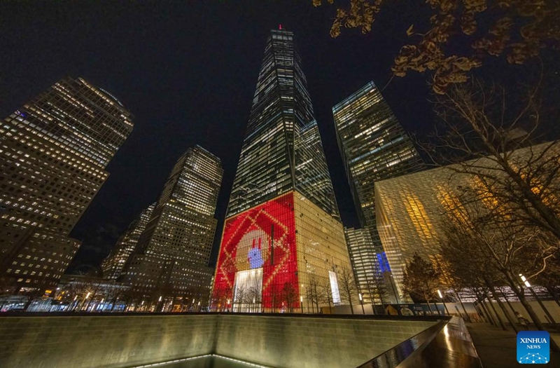Buildings lit up in red for Chinese Lunar New Year in New York - Global ...