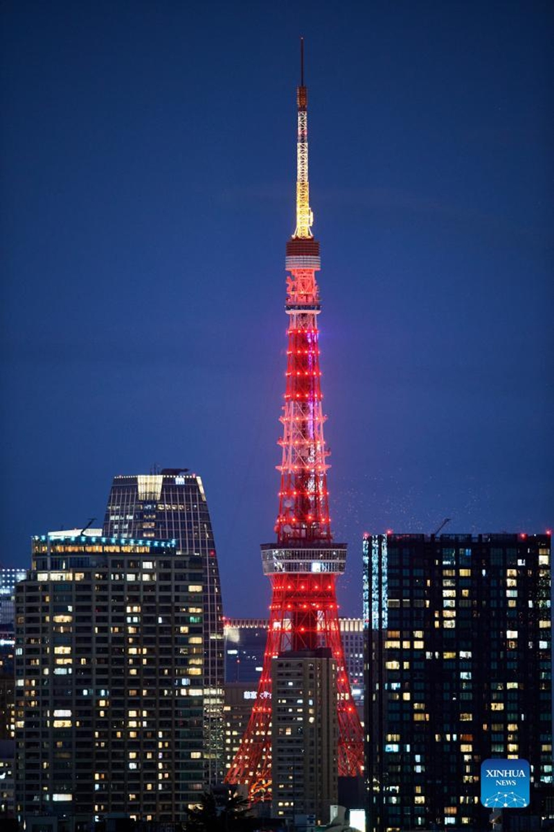 Tokyo Tower lit in red on Lunar New Year's Eve - Global Times