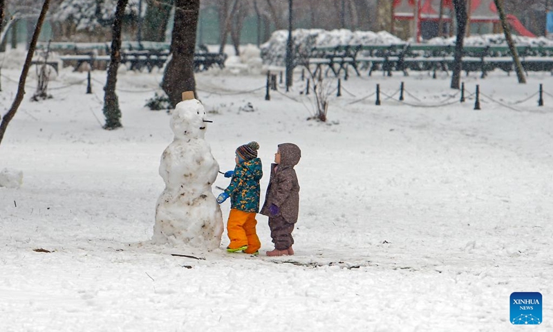 In pics: snowfall in Bucharest, Romania - Global Times