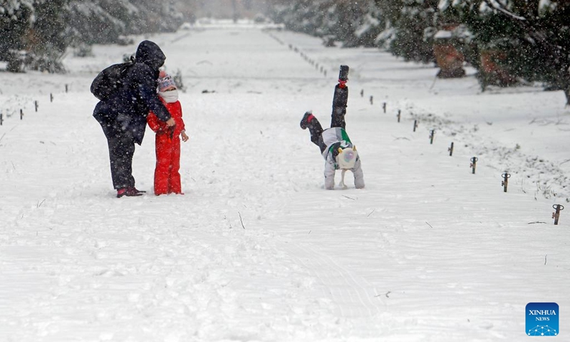 In pics: snowfall in Bucharest, Romania - Global Times