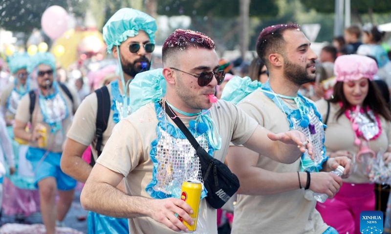 People attend Limassol Carnival parade in Cyprus - Global Times