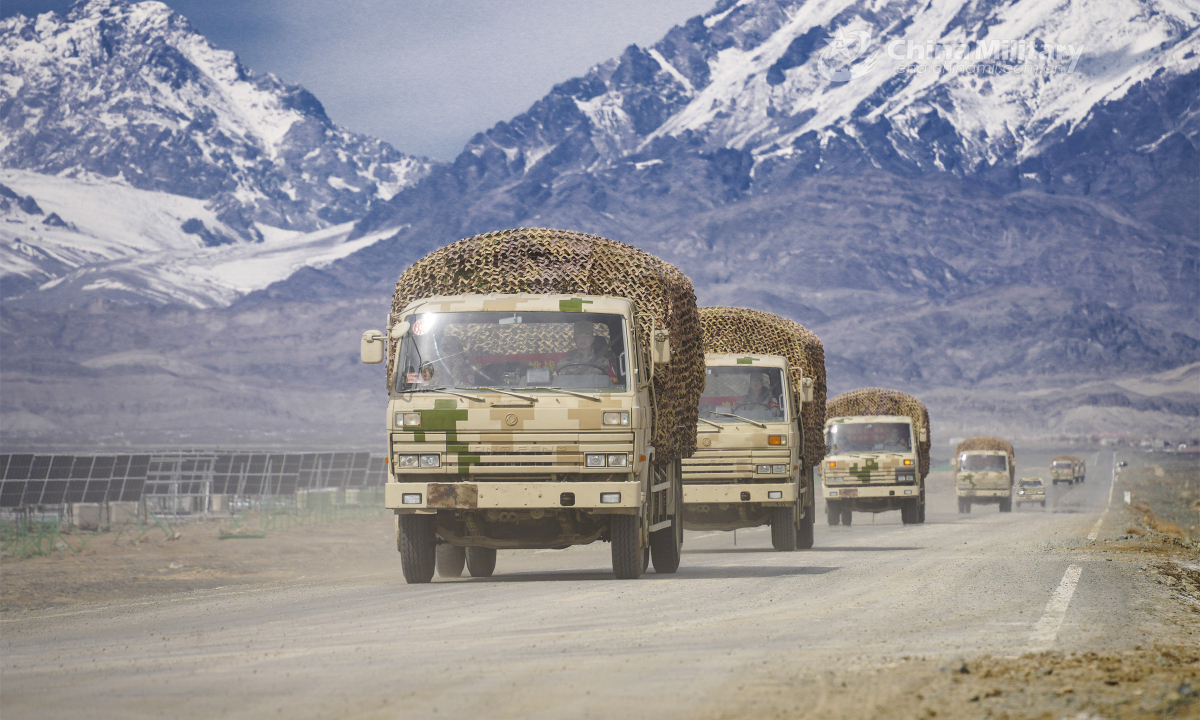 Military truck drivers practice driving skills - Global Times