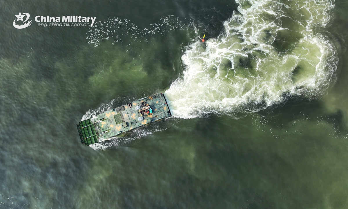 Amphibious armored vehicle in maritime driving training - Global Times