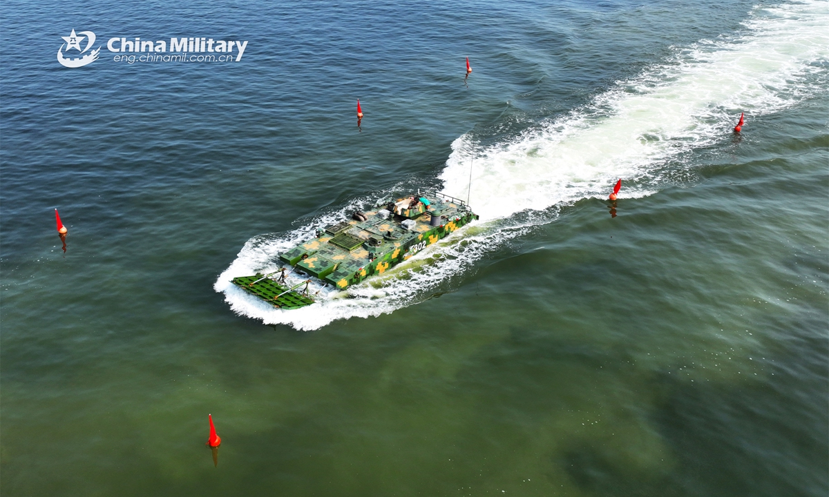 Amphibious armored vehicle in maritime driving training - Global Times
