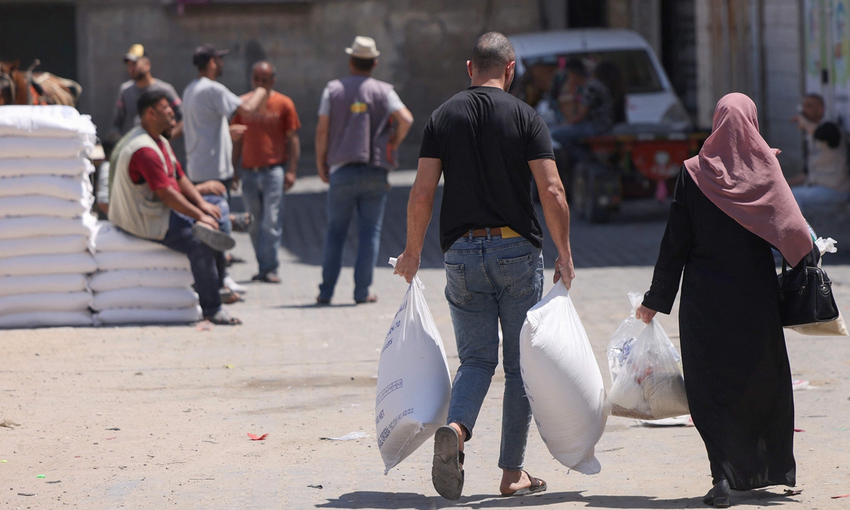 Palestinian food aid - Global Times