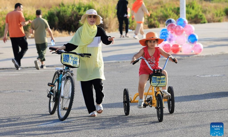 People enjoy bike riding in Beirut, Lebanon - Global Times