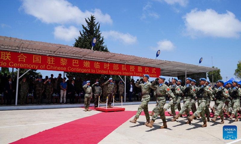 410 Chinese peacekeepers in Lebanon awarded UN medals of peace - Global Times