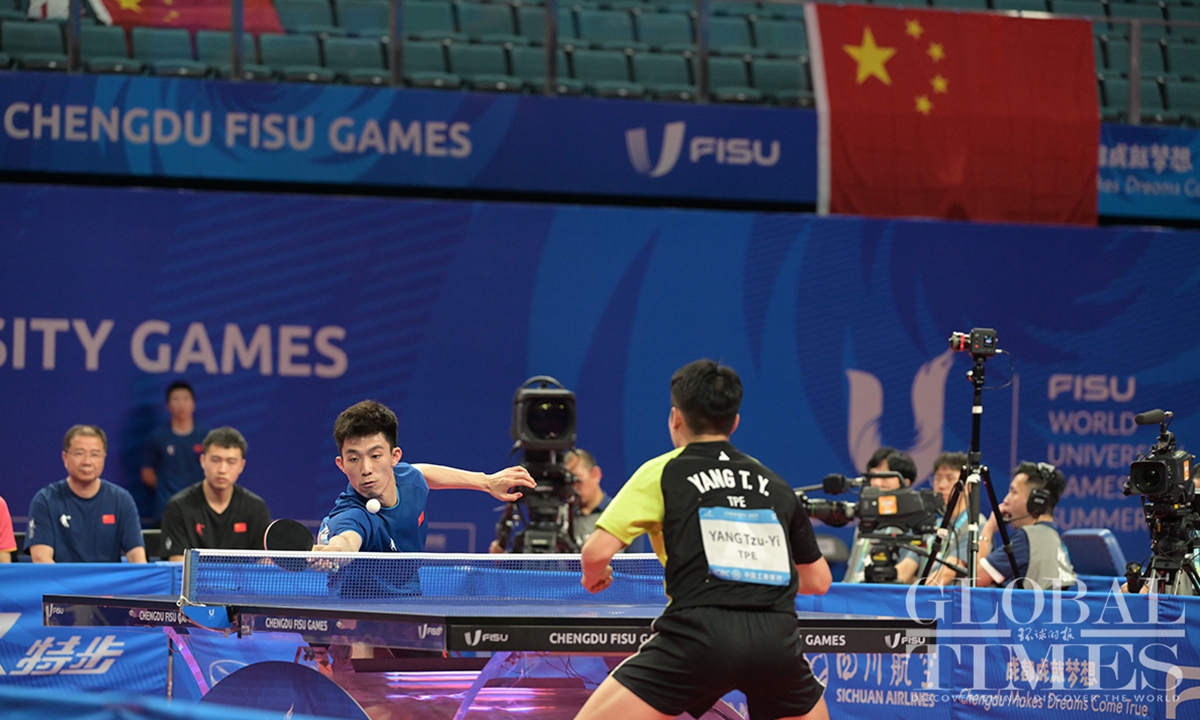 Chinese team's 3-0 victory over Chinese Taipei in men's table tennis ...