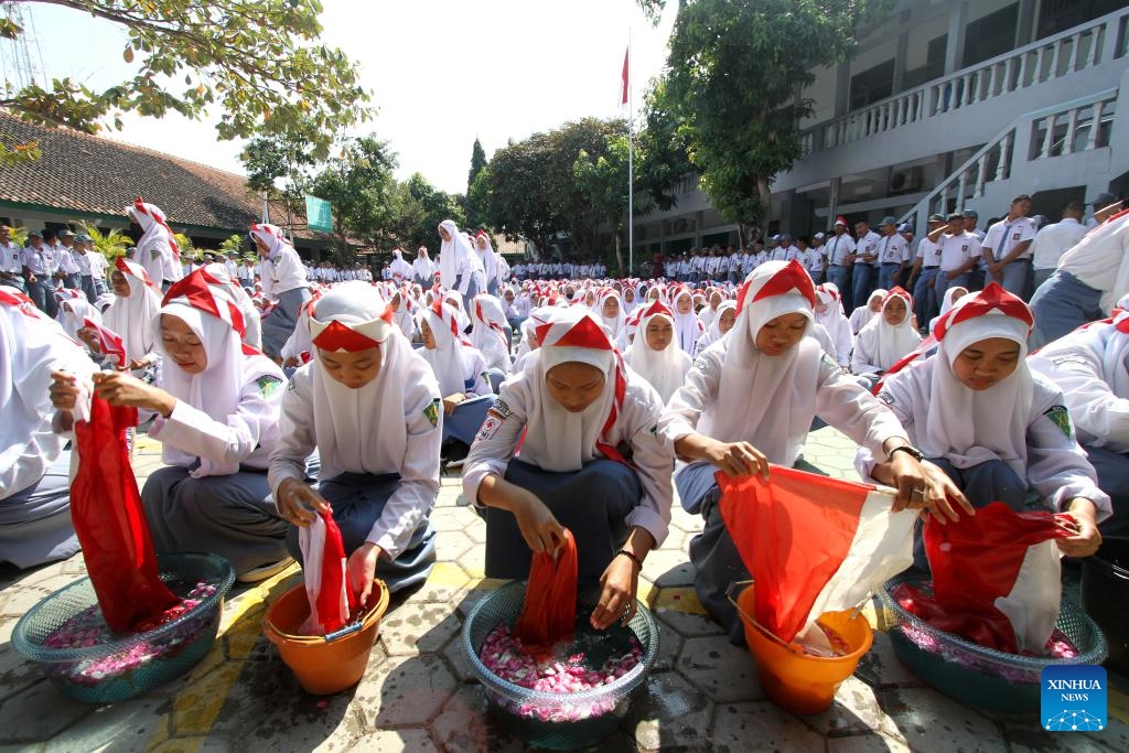 People prepare to celebrate Independence Day of Indonesia - Global Times