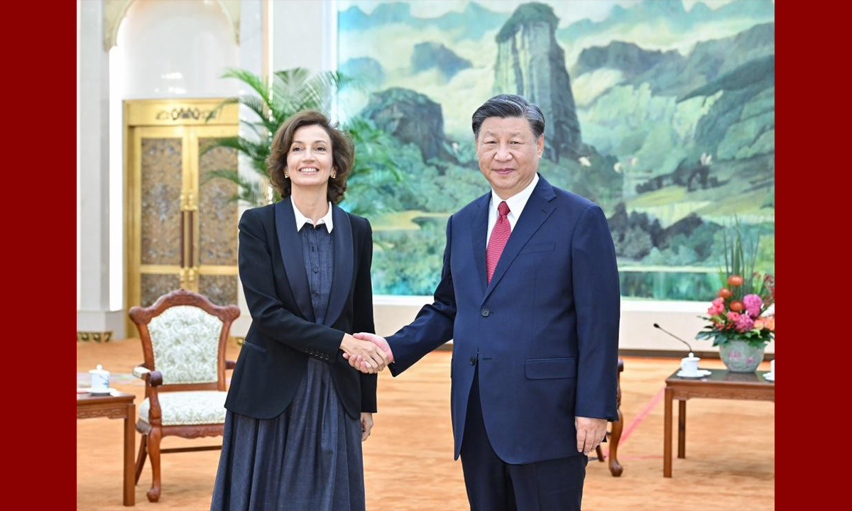 Xi meets UNESCO chief - Global Times