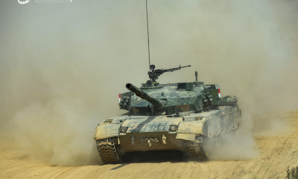 Main battle tanks maneuver in complex terrain - Global Times