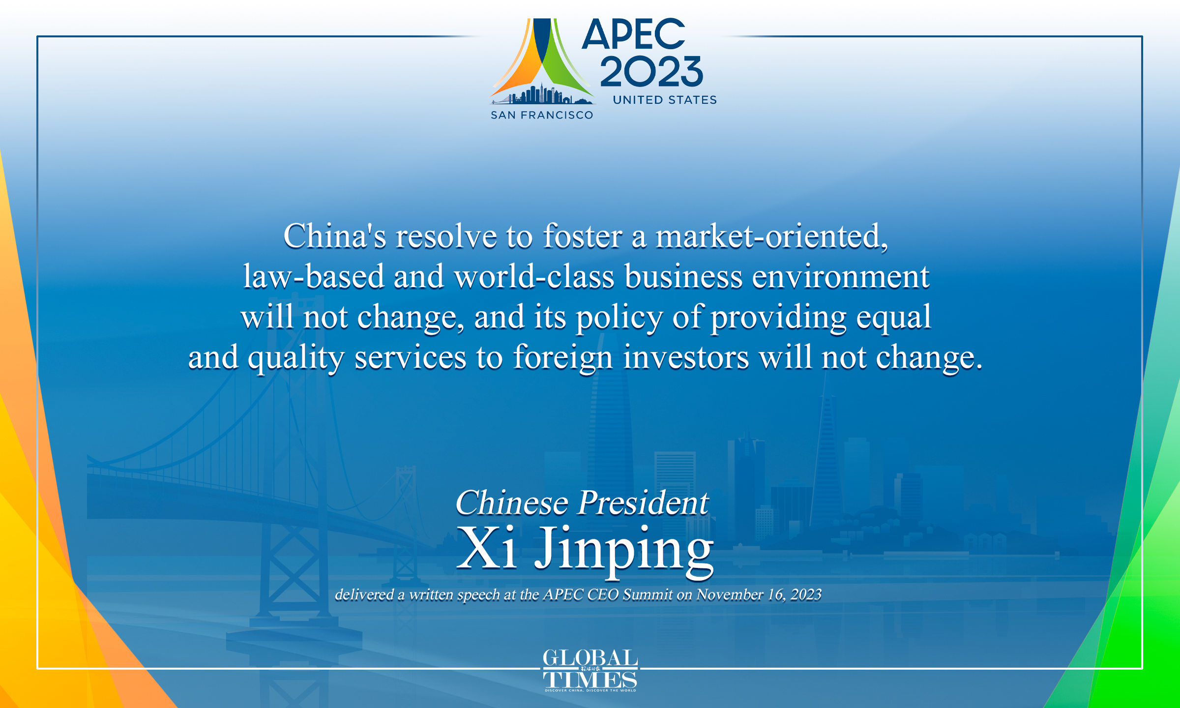 President Xi Jinping’s written speech at the APEC CEO Summit - Global Times