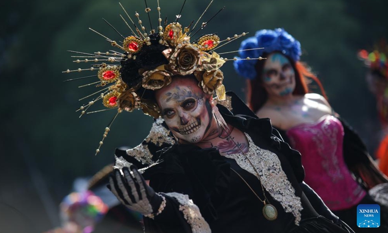People take part in Day of Dead Parade in Mexico City - Global Times
