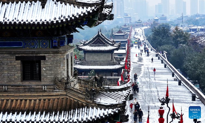 City view of snow-covered Xi'an, NW China - Global Times