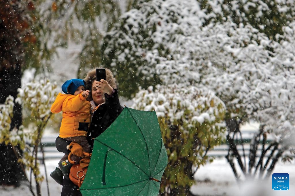 Romania greets first snowfall of this year's winter - Global Times