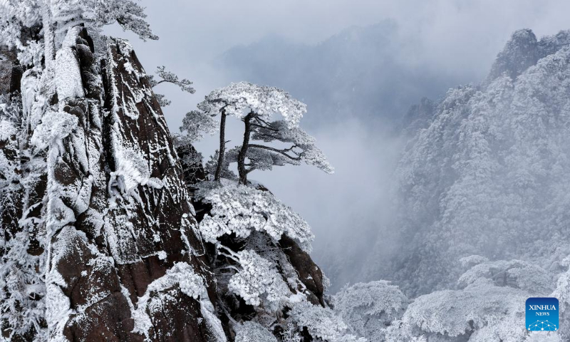 Snow scenery at Huangshan Mountain scenic area in Anhui - Global Times