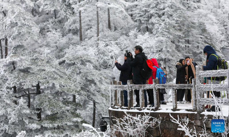 Snow scenery at Huangshan Mountain scenic area in Anhui - Global Times