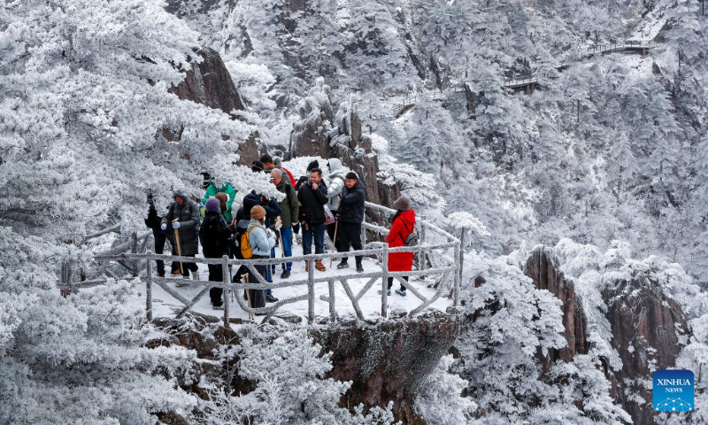 Snow scenery at Huangshan Mountain scenic area in Anhui - Global Times