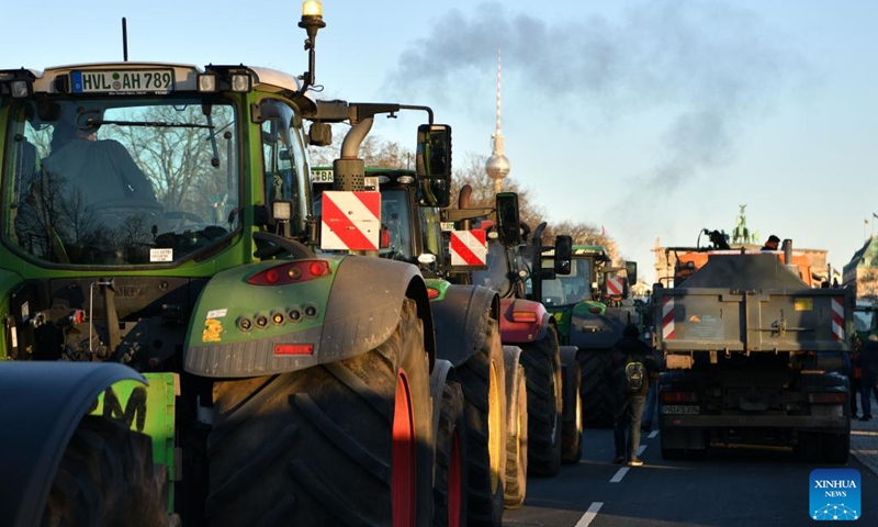 German farmers protest against subsidy cuts - Global Times