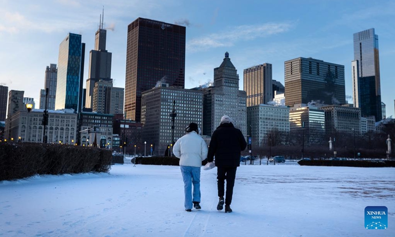 Cold weather hits Chicago, U.S. - Global Times