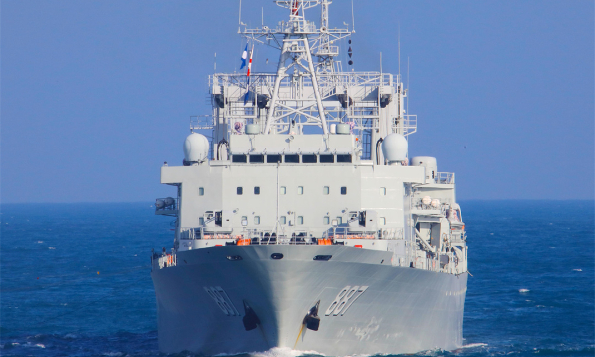 Comprehensive supply ship sails in South China Sea - Global Times